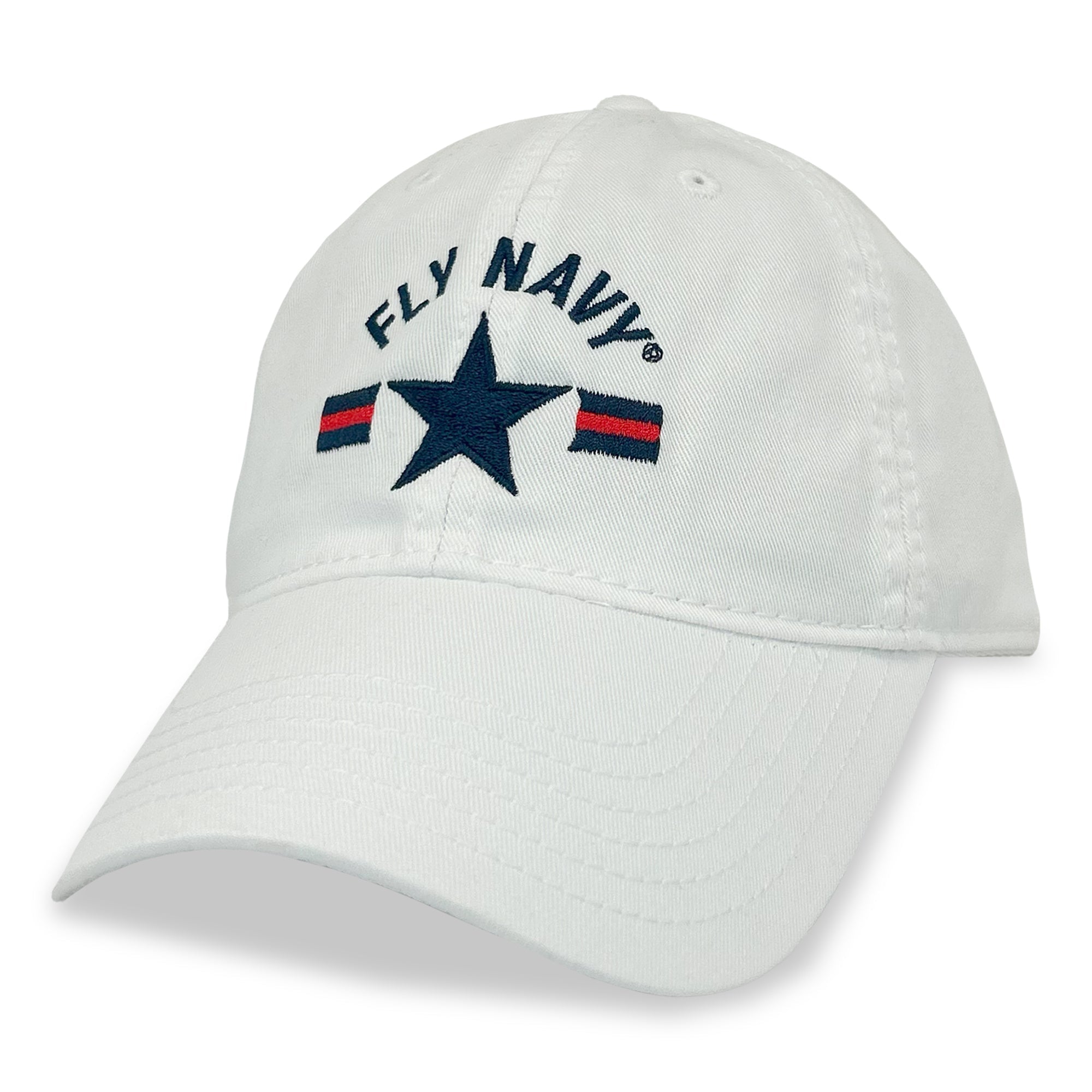 Navy Fly Navy Relaxed Twill Low Profile Hat (White) – The Cover Bag