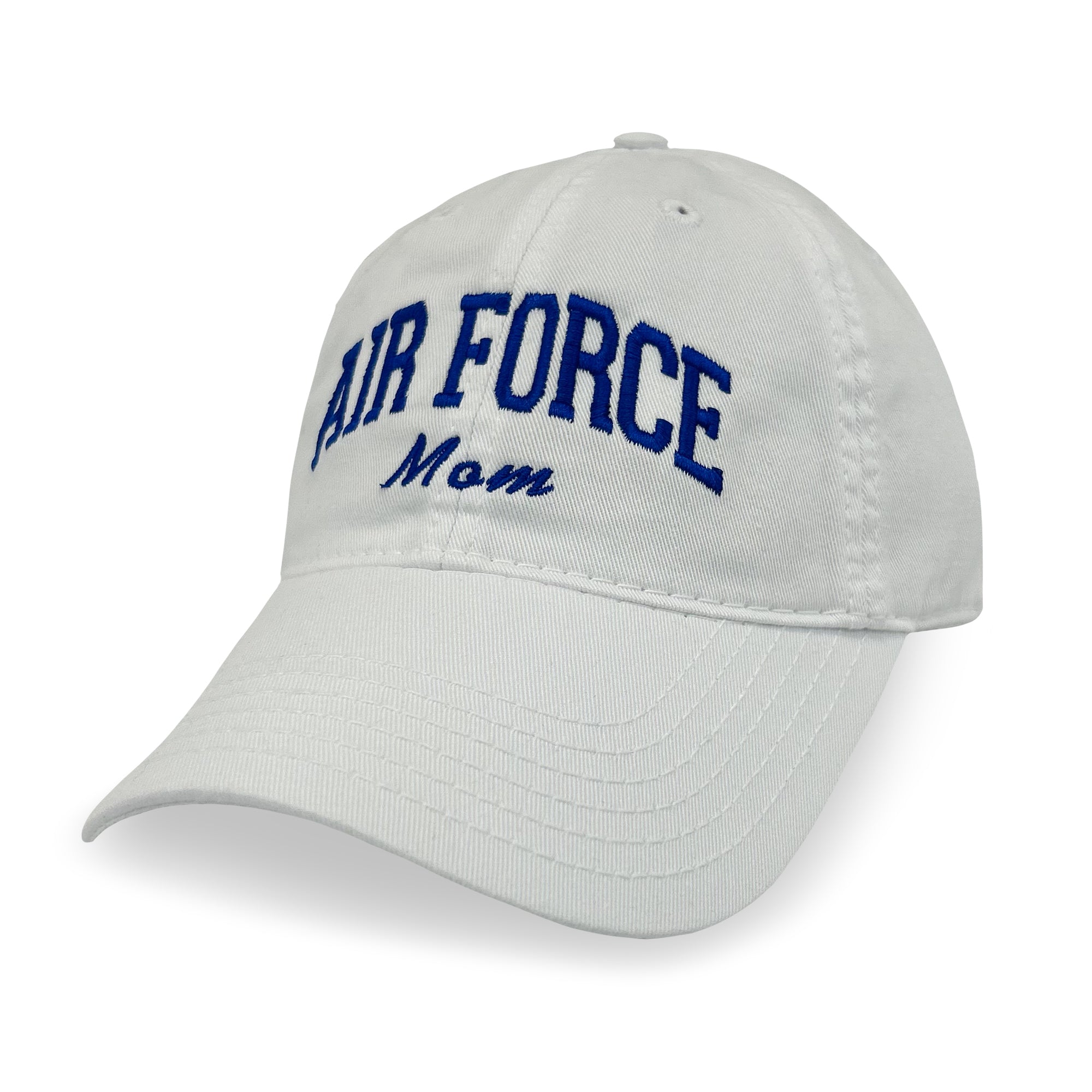 Air Force Mom Relaxed Twill Hat (White/Royal) – The Cover Bag